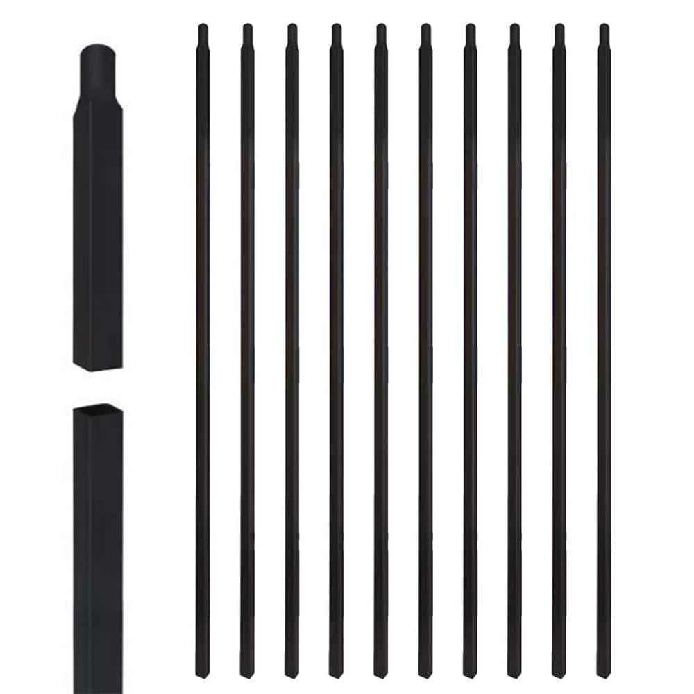 Afoxsos 44 in. x 0.5 in. Wrought Iron Classic Hollow Straight Square ...
