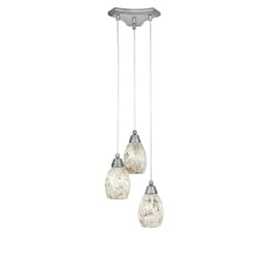 Condor 3 Light Matte Black, Cluster Pendant Light with 5 in. Ivory ...