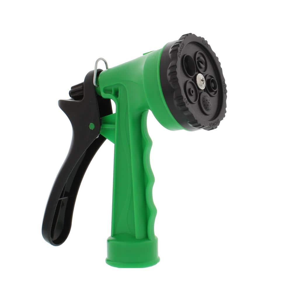 AquaPlumb 5-Pattern Hose Nozzle in Green 566 - The Home Depot