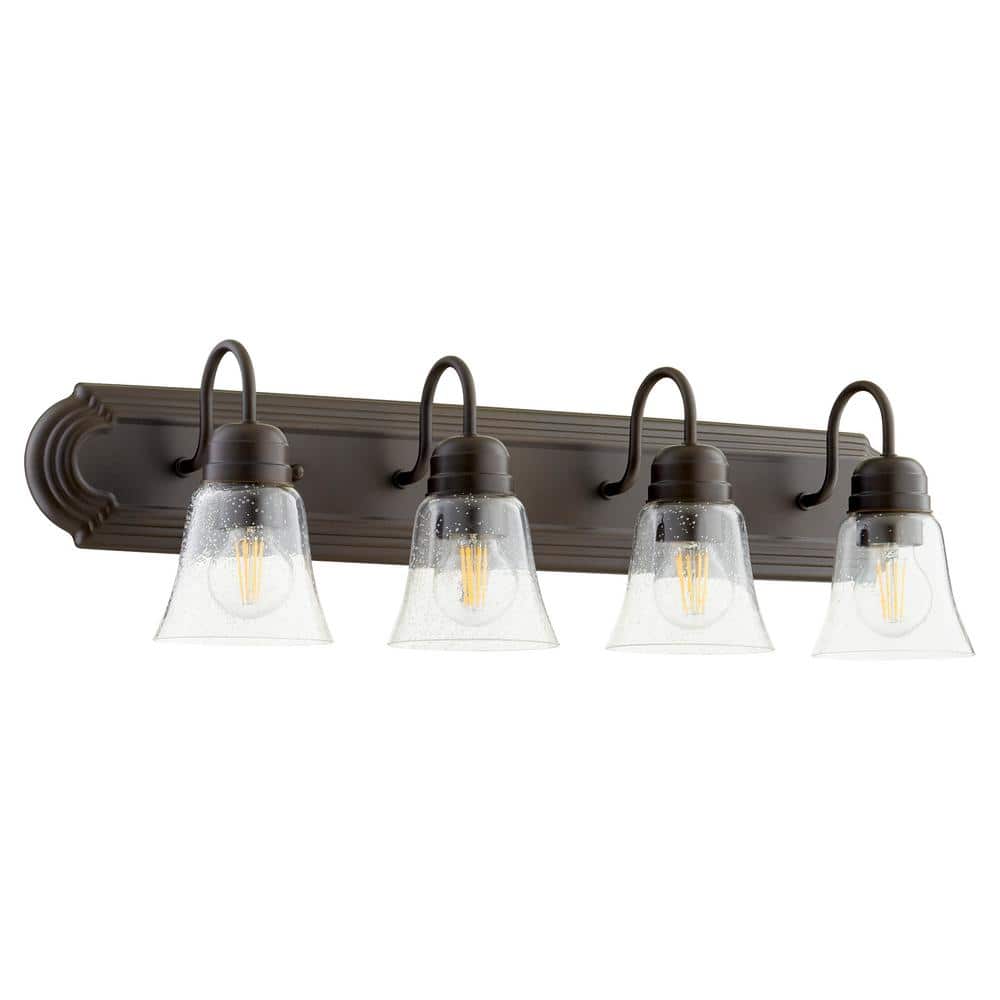 Quorum INTERNATIONAL Traditional 30 in. W 4-Lights Oiled Bronze Vanity ...