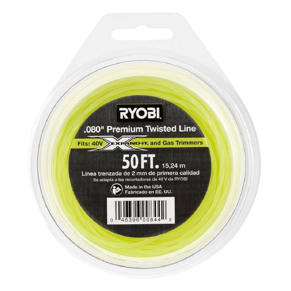 RYOBI 0.080 in. x 50 ft. Premium Twisted Corded and Cordless Trimmer ...