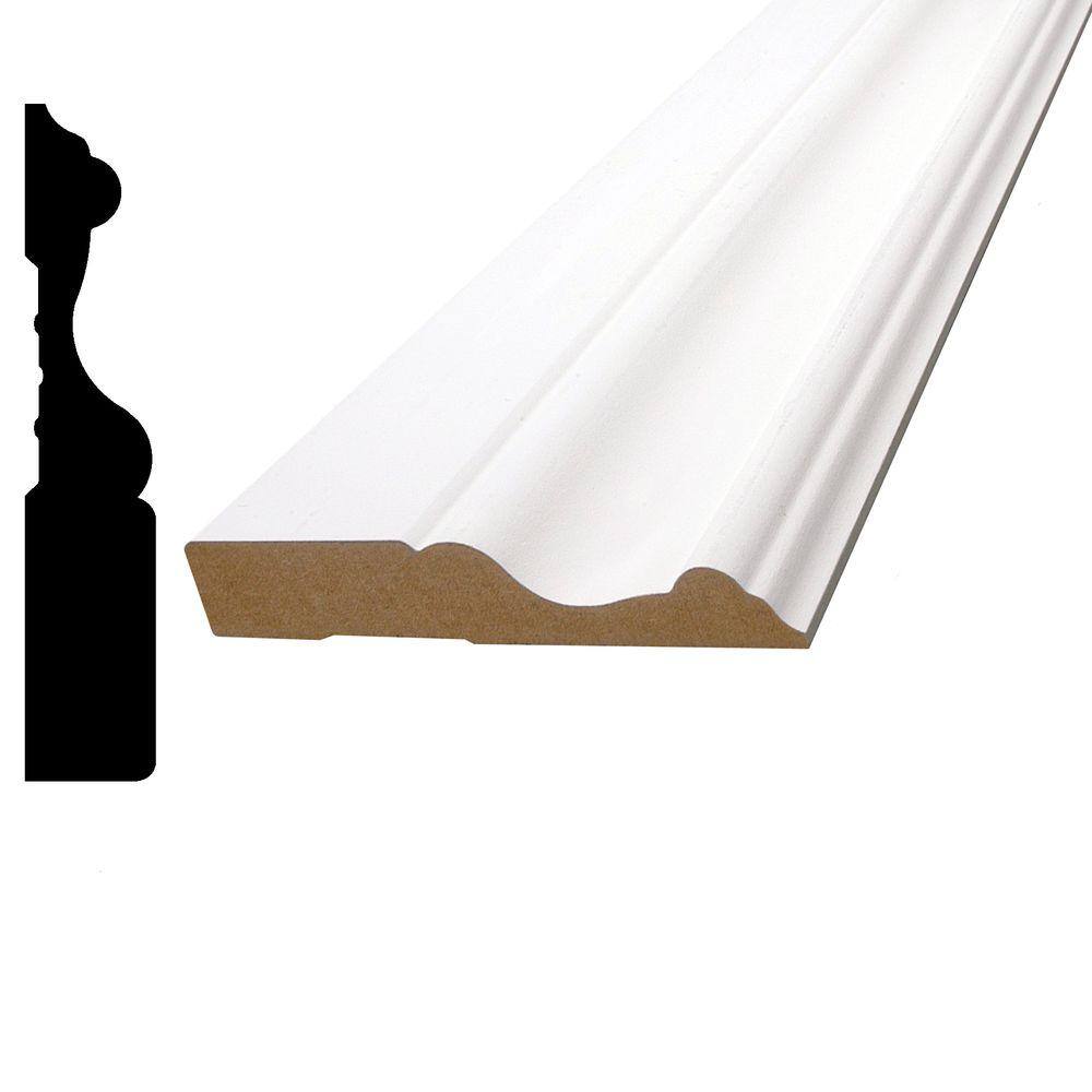 Alexandria Moulding 5/8 in. x 3-1/4 in. x 96 in. Primed MDF Casing ...