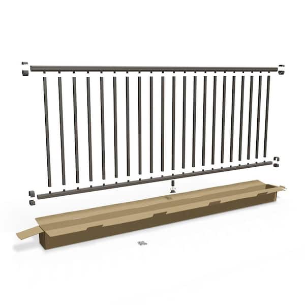 ULTRA MAX Adams 36 in. x 96 in. Textured Bronze Aluminum Railing Kit ...