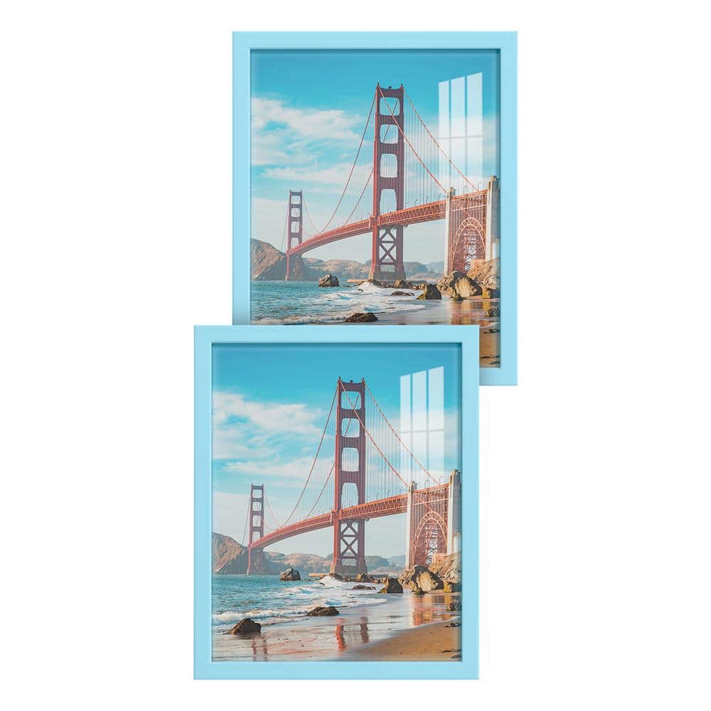 Wexford Home Modern 11 in. x 14 in. Light Blue Picture Frame (Set of 2 ...