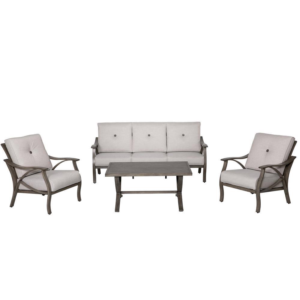Patio Time Huron 4-Piece Aluminum Outdoor Sofa Sectional Set with Cushions SAS007-01 - The Home ...