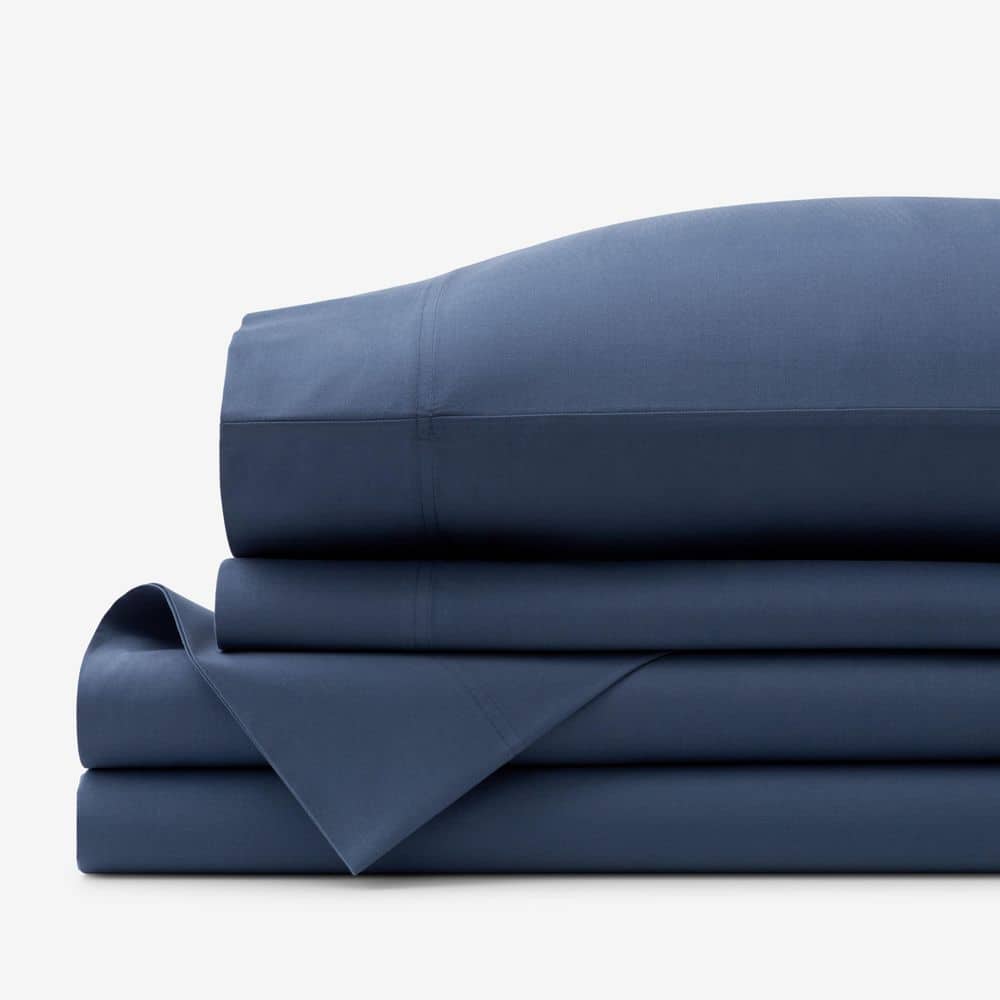 The Company Store Brushed Cotton Blue Cotton Full Sheet Set 51159L-F ...