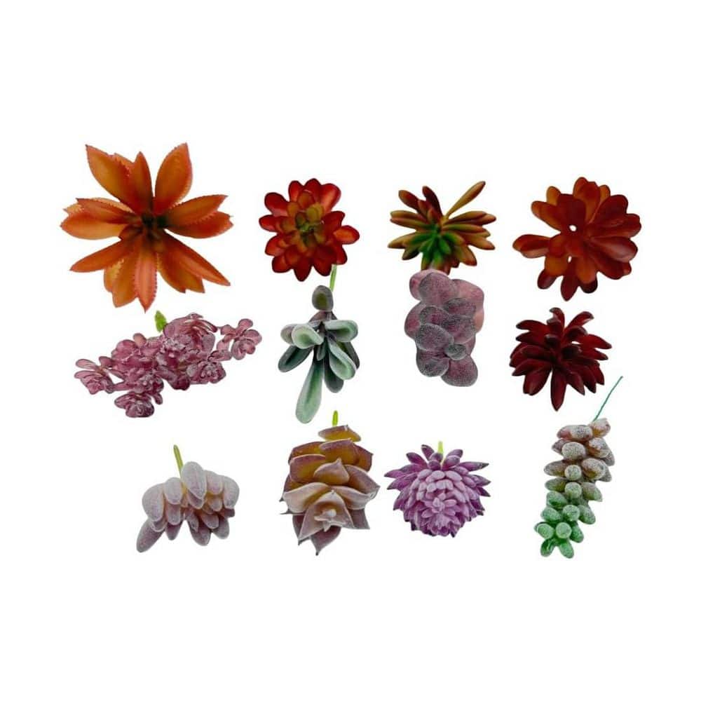 12 Piece Purple Mini Artificial Succulent Plants Indoor Outdoor ...