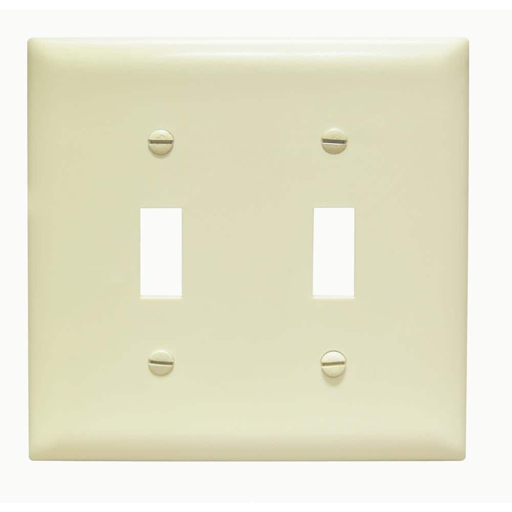 Legrand Pass and Seymour 2-Gang 2-Toggle Unbreakable Wall Plate, Ivory ...