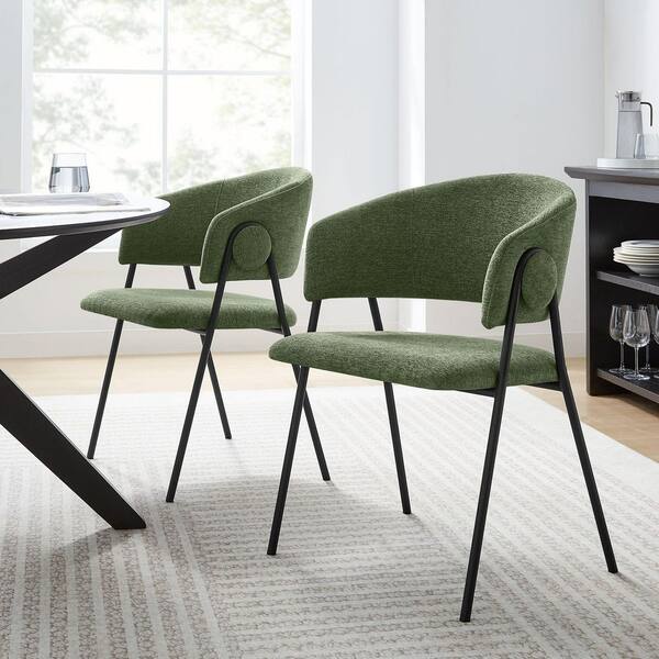 MODWAY Nella Upholstered Barrel Dining Chairs Set of 2 in Java Black EEI-7045-JAV-BLK - The Home ...