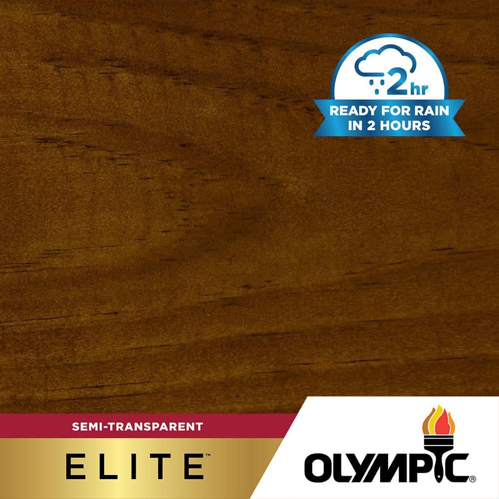 Olympic Elite 8 oz. American Chestnut Semi-Transparent Stain and Sealer ...