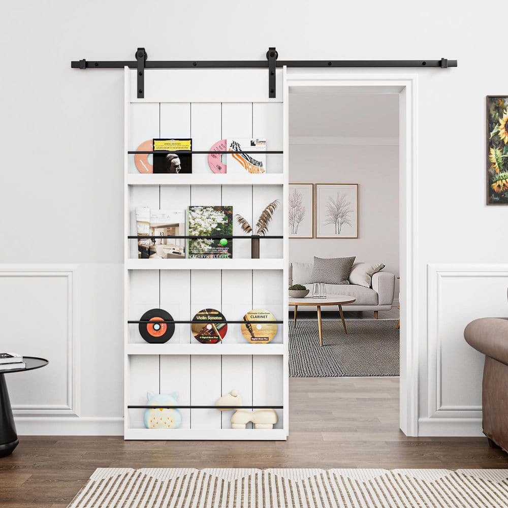 ARK DESIGN 34 in. x 84 in. White Primed Composite MDF Shelves Assembly ...
