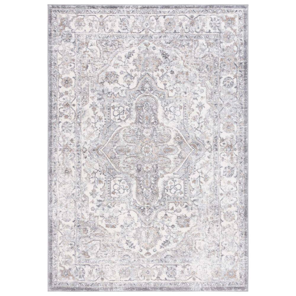SAFAVIEH Opal 4 ft. x 6 ft. Gray/Ivory Distressed Ornate Floral Area ...