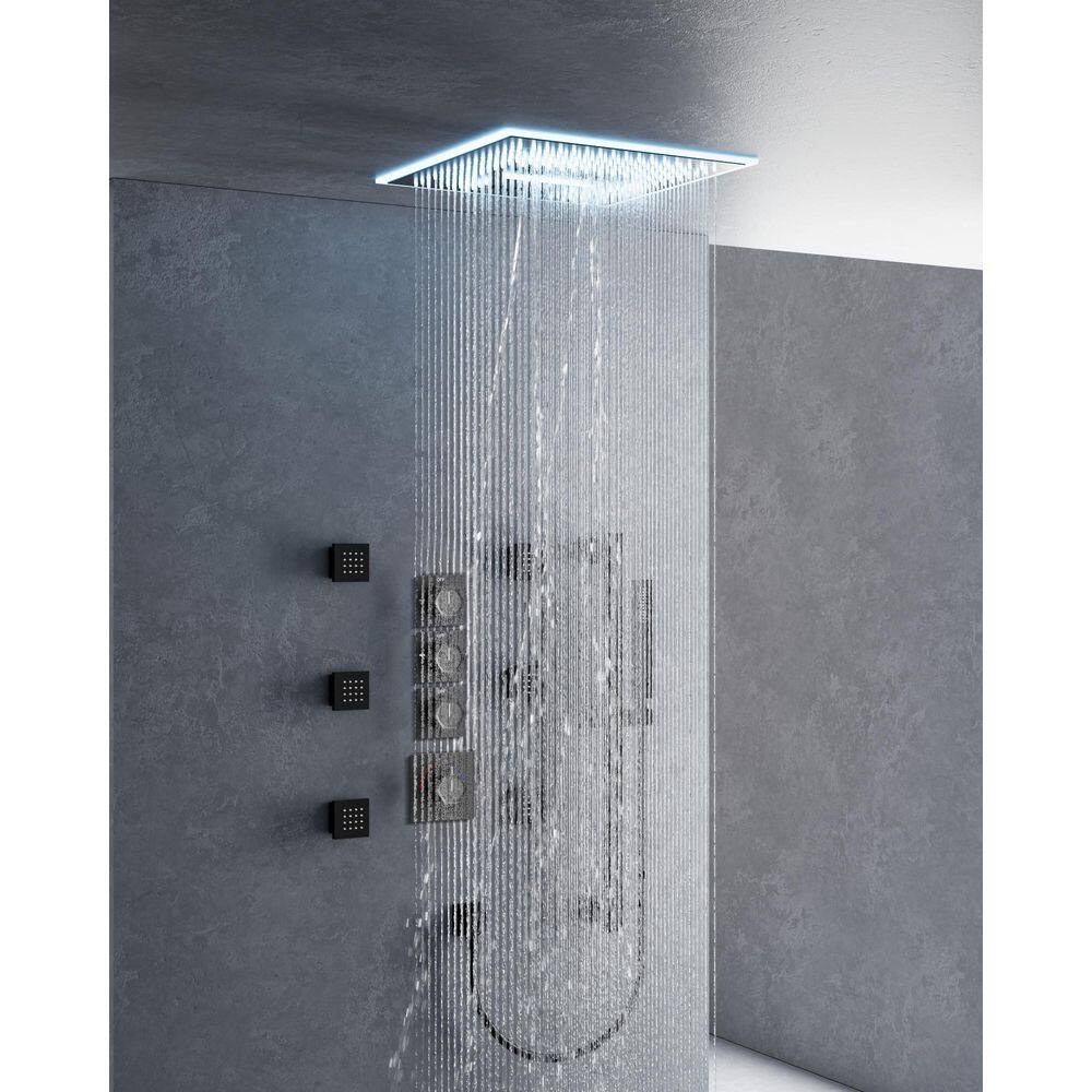 Have a question about YAWWALK Thermostatic 17-Spray 16 in. Square LED ...