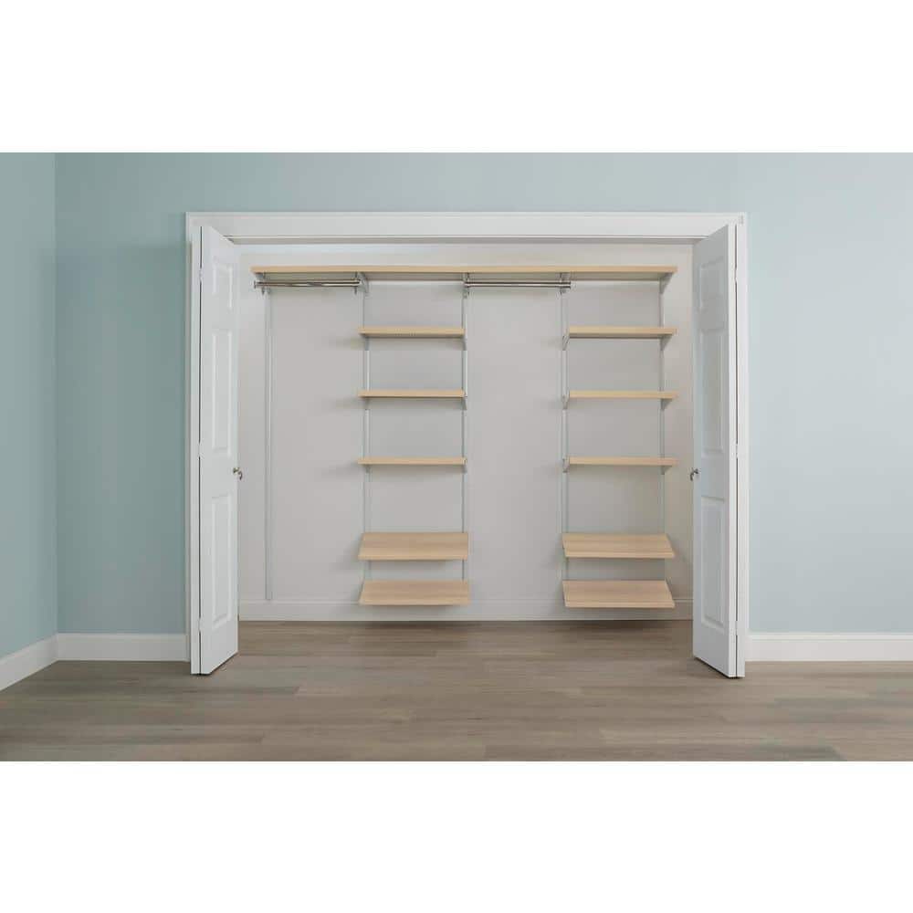 Reviews for Everbilt Genevieve 8 ft. Birch Adjustable Closet Organizer ...