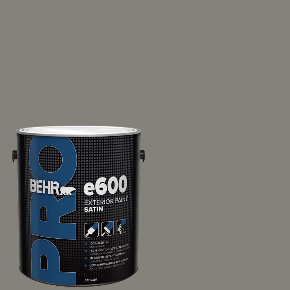 BEHR PRO 1 gal. #N360-5A Wood Ash Satin Enamel Exterior Paint PR64301 ...