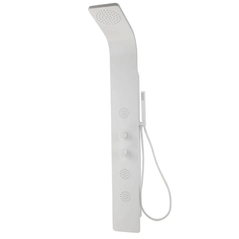 A&E Brion 3-Spray Shower Panel with Hand-Held Body Hose in White Brion ...
