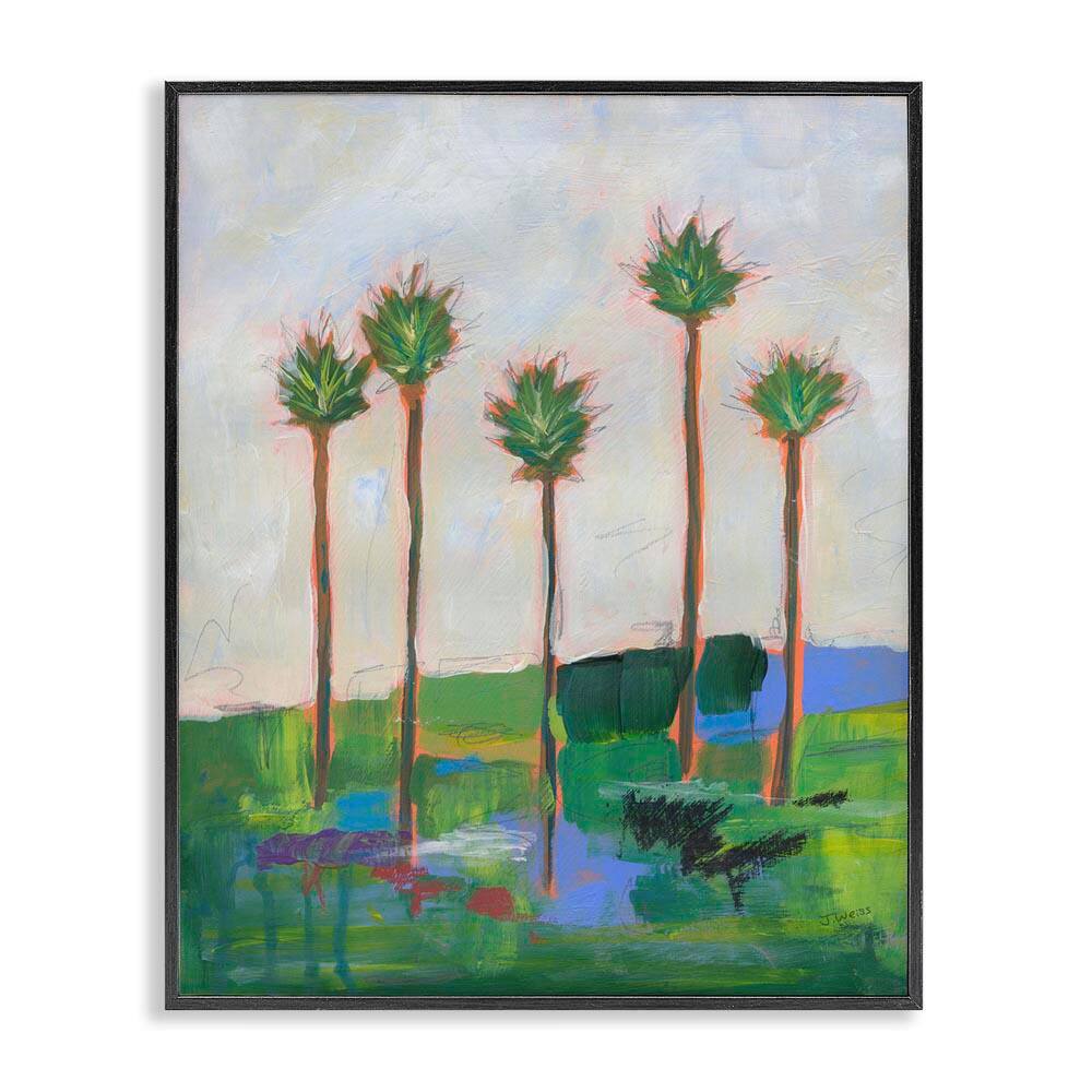 Stupell Industries Tall Palms Impression by Jan Weiss Black Framed ...