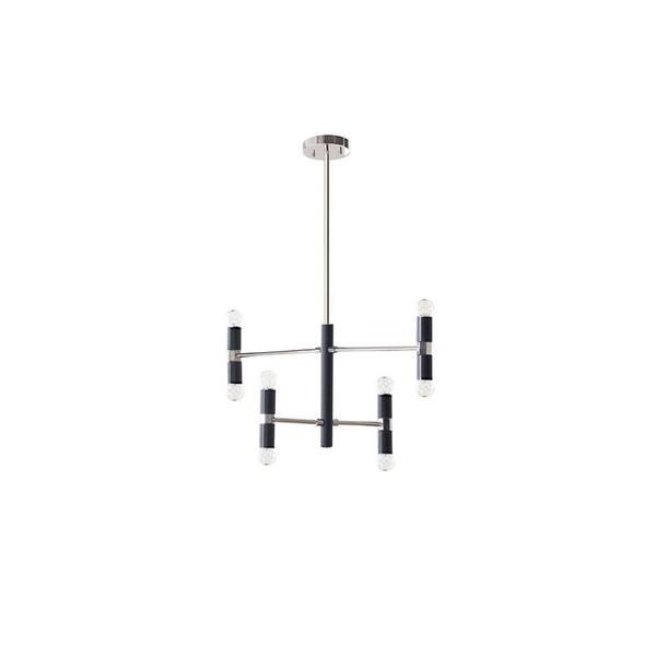 Etokfoks 8-Light Black Silver Linear Ceiling Mount Sputnik Sphere ...