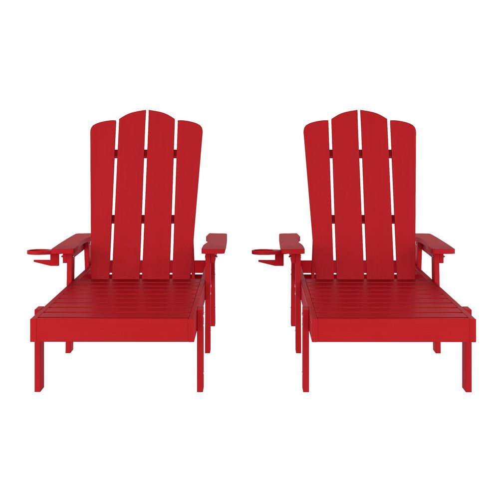 TAYLOR + LOGAN Red Plastic Outdoor Lounge Chair in Red Set of 2 PA ...