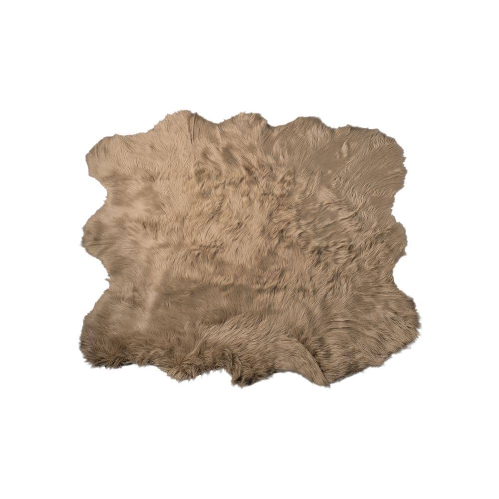 Luxe Faux Fur Gordon Tan 5'x6' SextoFaux SheepskinArea Rug 676685052933 ...