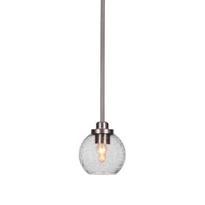 Monroe 100-Watt 1-Light Brushed Nickel Shaded Pendant Light with Onyx ...