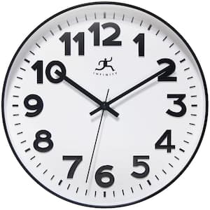 Infinity Instruments Black Metro Wall Clock 14220BK-3364 - The Home Depot