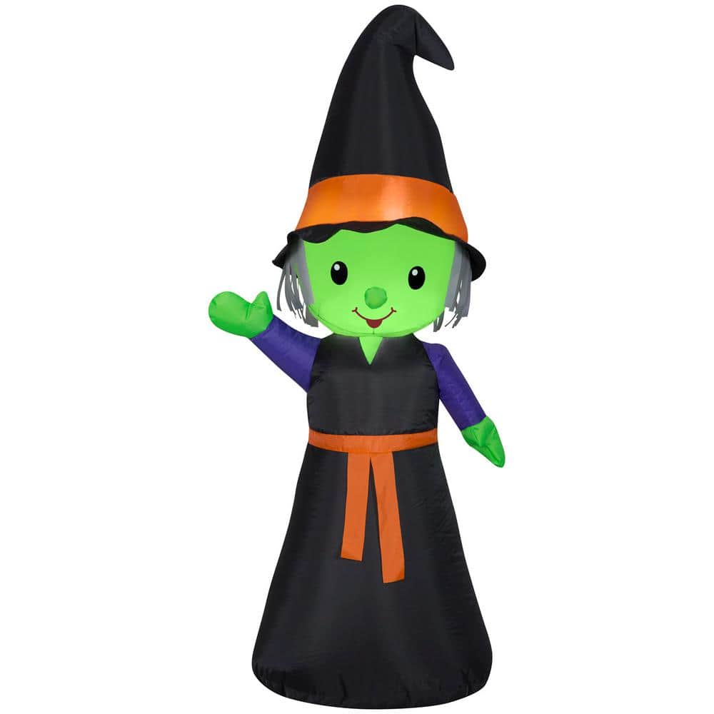 3.5 ft. Tall Halloween Inflatable Airblown-Cute Witch-SM G-222350 - The Home Depot