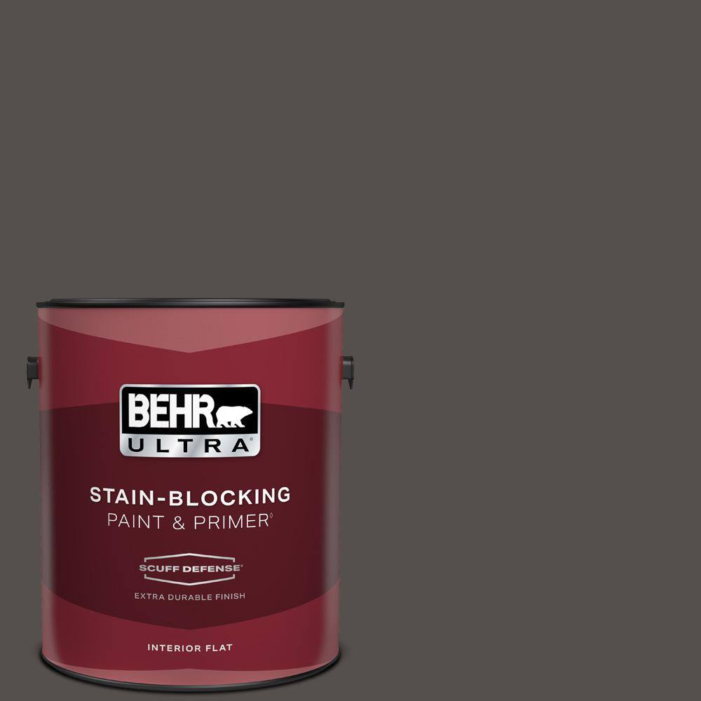 BEHR ULTRA 1 gal. #790F-7 Dark Cavern Extra Durable Flat Interior Paint ...