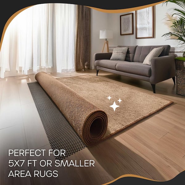 Nevlers 5 ft. x 7 ft. Premium Grip and Dual Surface Non Slip Rug Pad in Black MH 5X7 BLKRP 24 The Home Depot