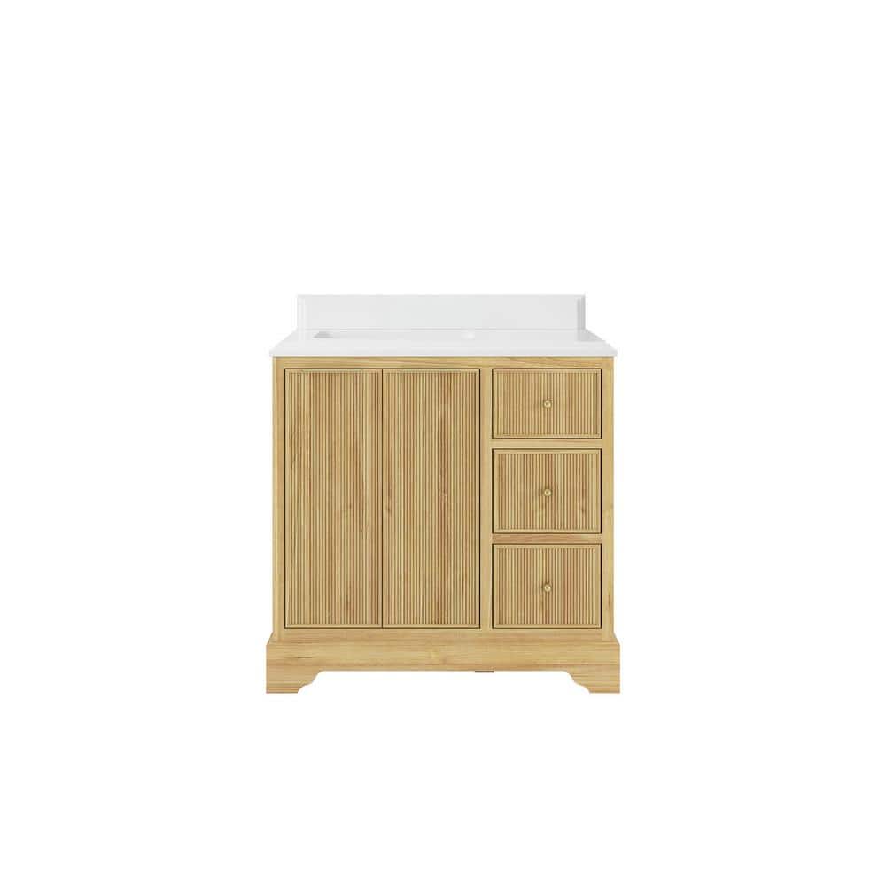 Willow Collections Austin Teak 36 in. W x 22 in. D x 36 in. H Left ...