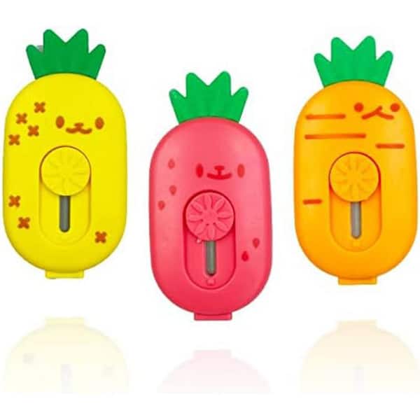 Mini Retractable Box Cutters 3Pcs Cute Pineapple Paper Cutter Letter ...