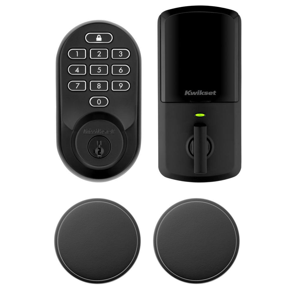 Kwikset HALO Matte Black Keypad Wi-Fi Electronic Smart Lock Deadbolt ...