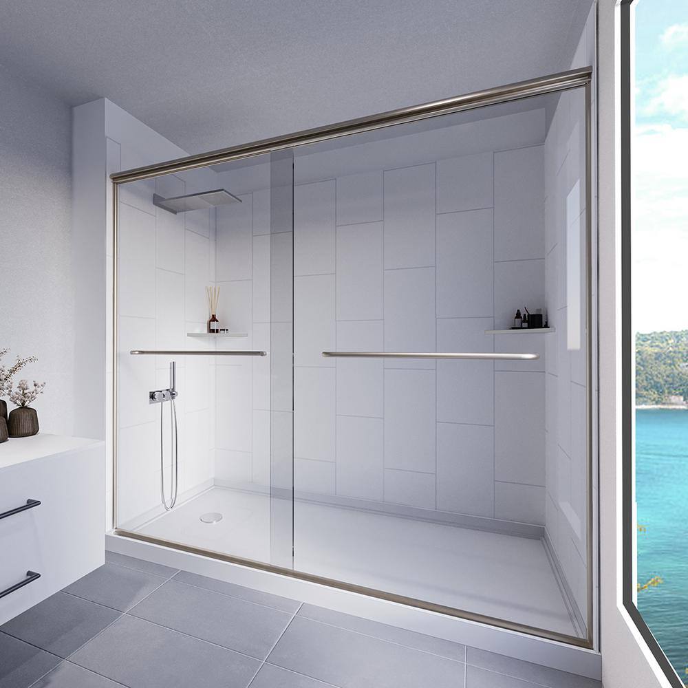 NuVo Winter White-Rainier 60-in. x 32-in. x 83-in. Base/Wall/Door ...