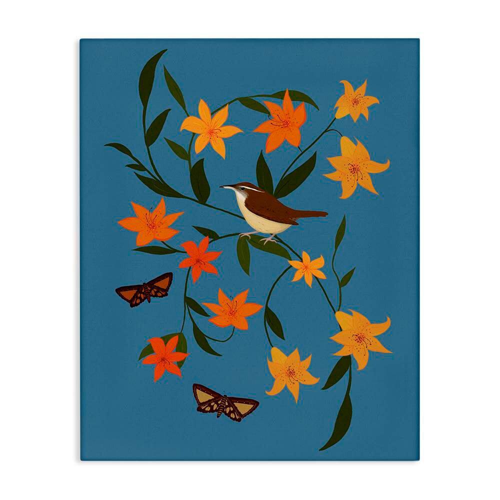 Stupell Industries Sparrow on Lily Bunches by Michelle Ingari Designs ...