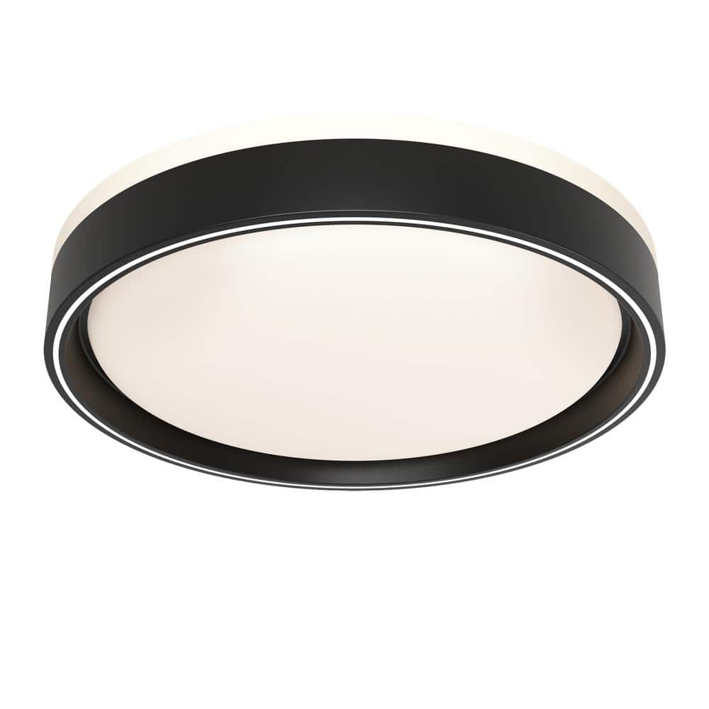 Artika Callisto 15 in. 1 Light Matte Black 5CCT LEF Flush Mount Ceiling ...