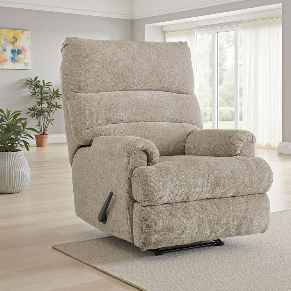 Benjara Mansi Dusk Gray Polyester Rocker Recliner Chair BM331849 - The ...