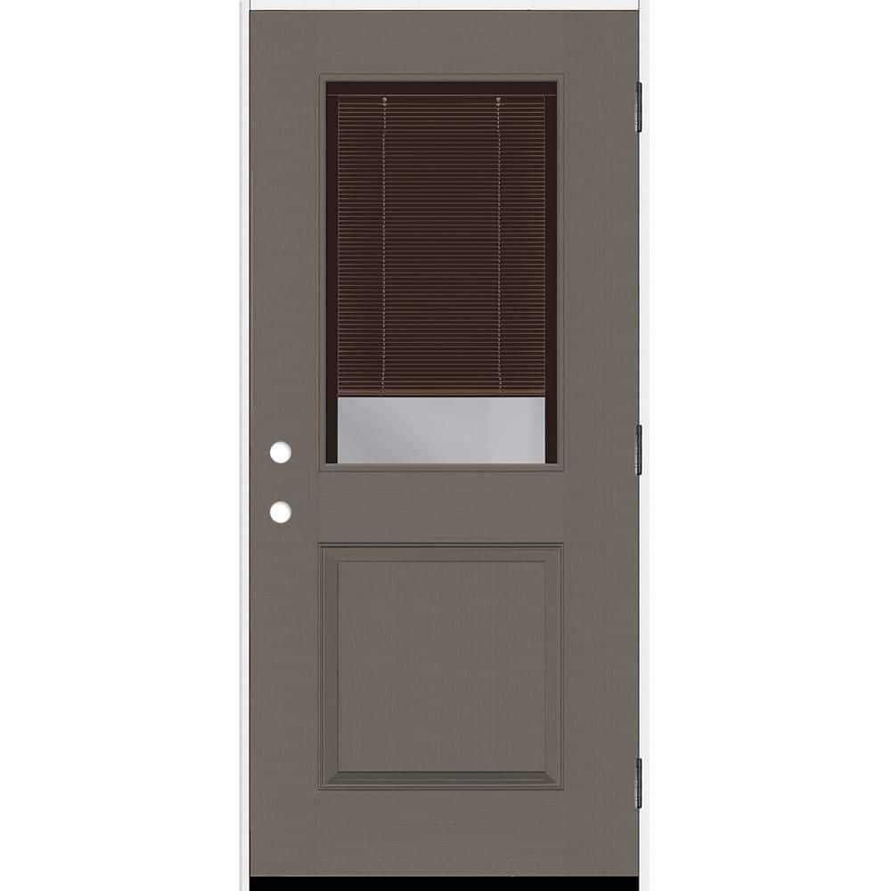 Steves & Sons Legacy 32 in. x 80 in. 1/2 Lite Clear Glass Mocha ...