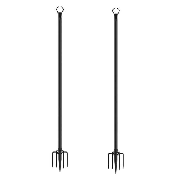 10 Ft Black Metal String Light Poles (2-Pack) D097RJFLWZ - The Home Depot