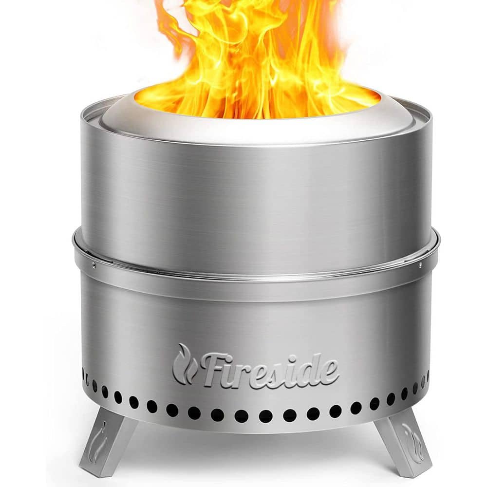 TURBRO 19 in. Smokeless Fire Pit for Outdoor Wood Burning, Portable ...