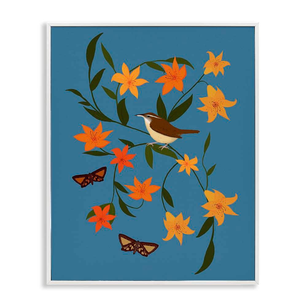 Stupell Industries Sparrow on Lily Bunches by Michelle Ingari Designs ...