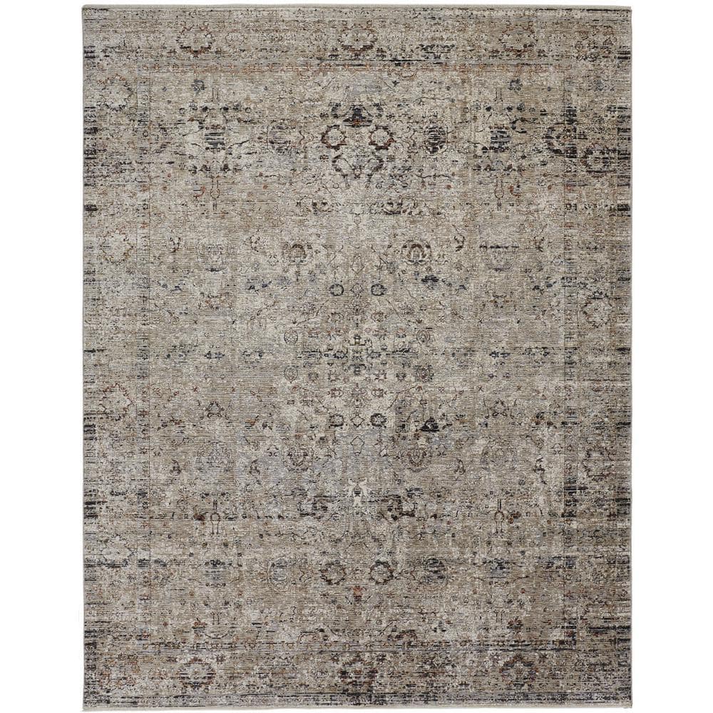 HomeRoots Ivory and Gray Abstract 5 ft. x 8 ft. Area Rug 2000512478 ...
