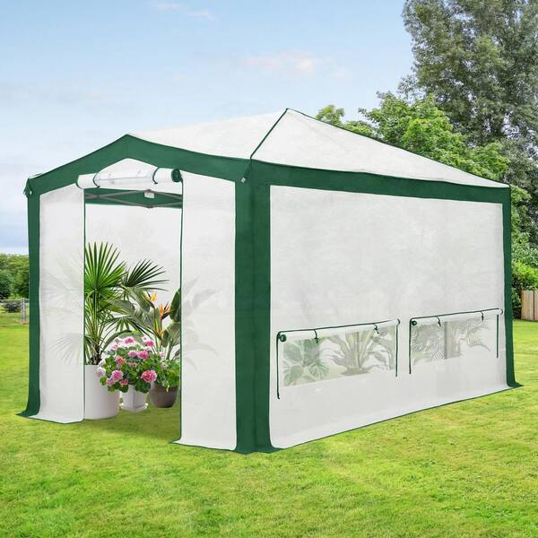 EAGLE PEAK 8 ft. W x 12 ft. D Walk-In Gardening Portable Greenhouse ...