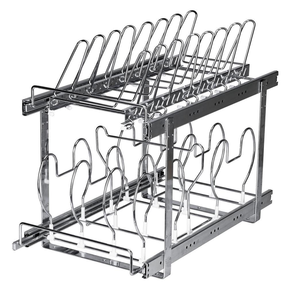 SKYSHALO Pan and Pot Rack Chrome Plated, Standing Pot Rack, Cookie ...