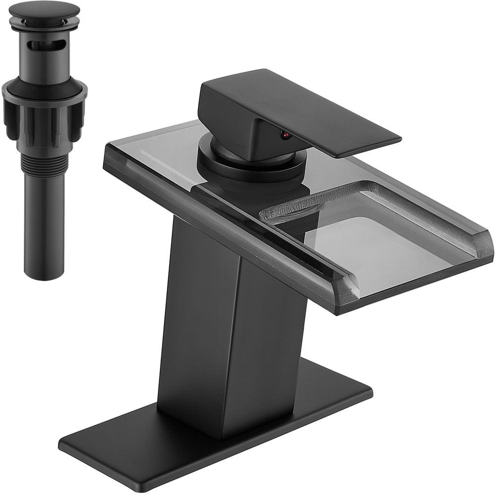 Single Handle Single Hole Bathroom Faucet with Deckplate Included and ...