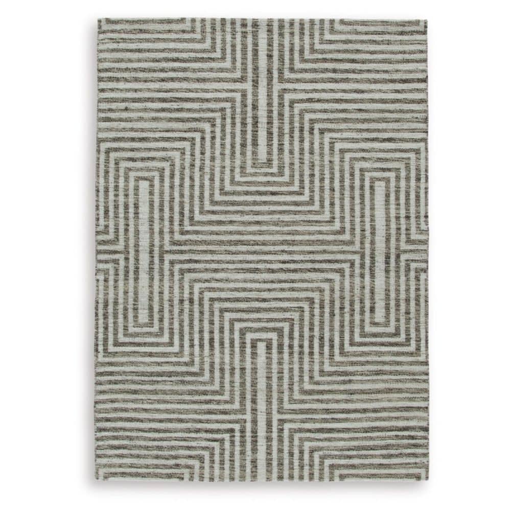 Signature DESIGN BY ASHLEY Jossen Gray 5 ft. x 7 ft. Geometric Area Rug ...