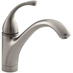 KOHLER Forte Single Hole Single-Handle Low-Arc Water-Saving Bathroom Faucet in Vibrant Brushed ...