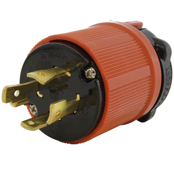 AC WORKS NEMA L15-30P 3-Phase 30 Amp 250-Volt 4-Prong Locking Male Plug with UL, C-UL Approval ...