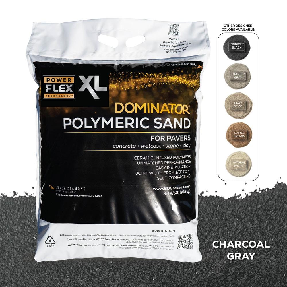 DOMINATOR 40 lbs. XL Polymeric Sand Charcoal Gray DPSXL40CG - The Home ...