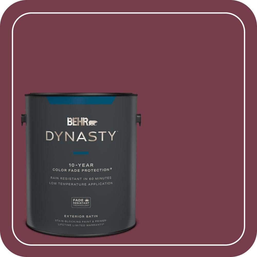 BEHR DYNASTY 1 gal. #ICC-110 Vintage Merlot Satin Enamel Exterior Stain ...