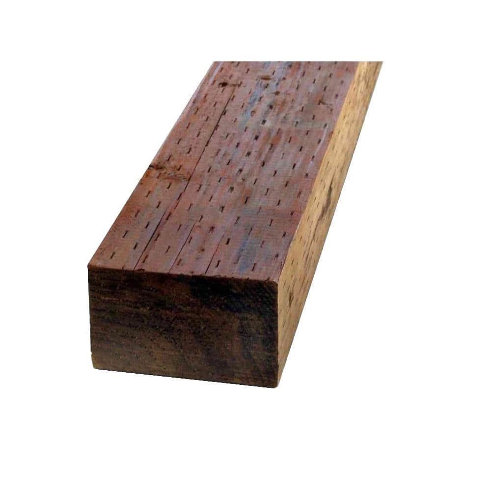 Pressure-Treated Timber DF Brown Stain (Common: 4 in. x 6 in. x 12 ft ...